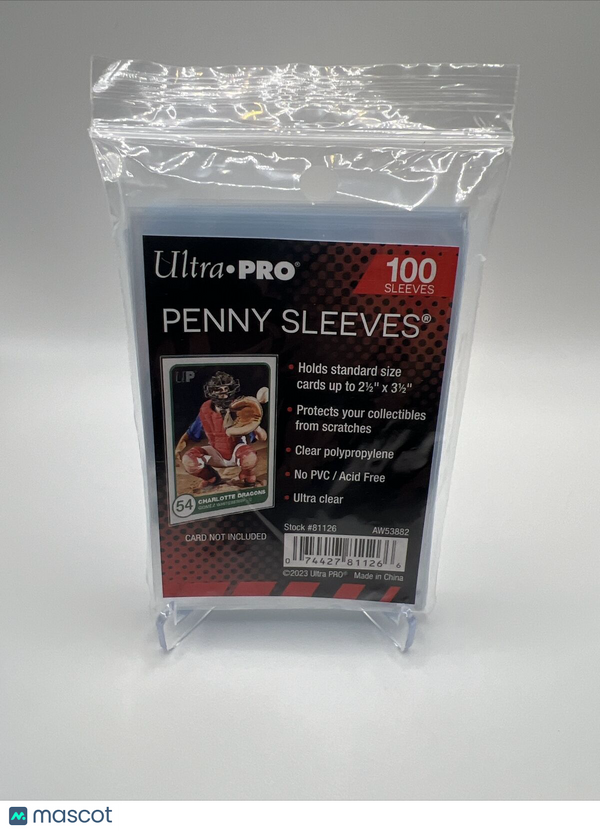 Ultra Pro Penny Card Soft Sleeves 1 Pack of 100 for Standard Sized Car ...
